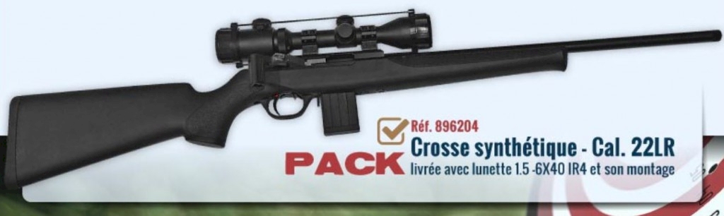 Pack Carabine 22LR ISSC SPA Synthétique Straight Pull Action + lunette ...