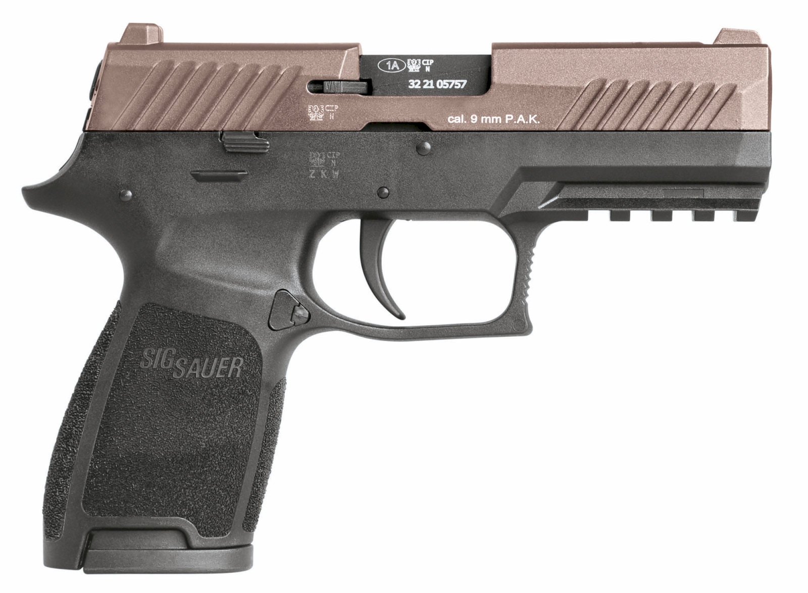 Pistolet à blanc SIG SAUER cal.9mm pak p320 pink gold| Armurerie Beau ...