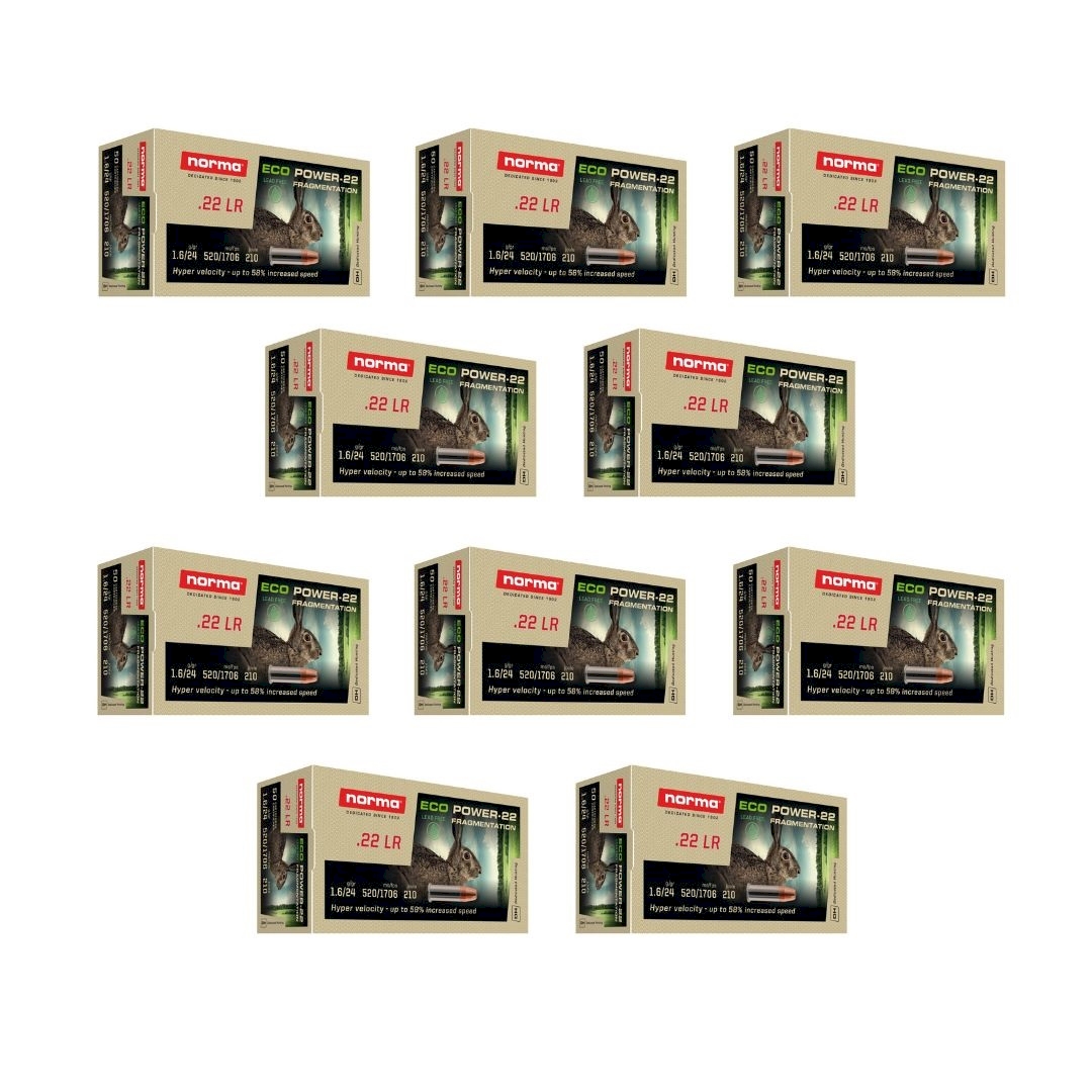 Balles munitions NORMA cal.22lr eco power-22 fragmentation sans plomb ...